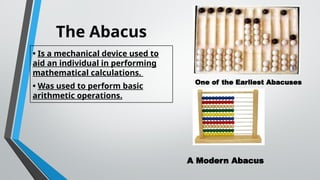 The Early Computing Devices – A PowerPoint Presentation on the History ...