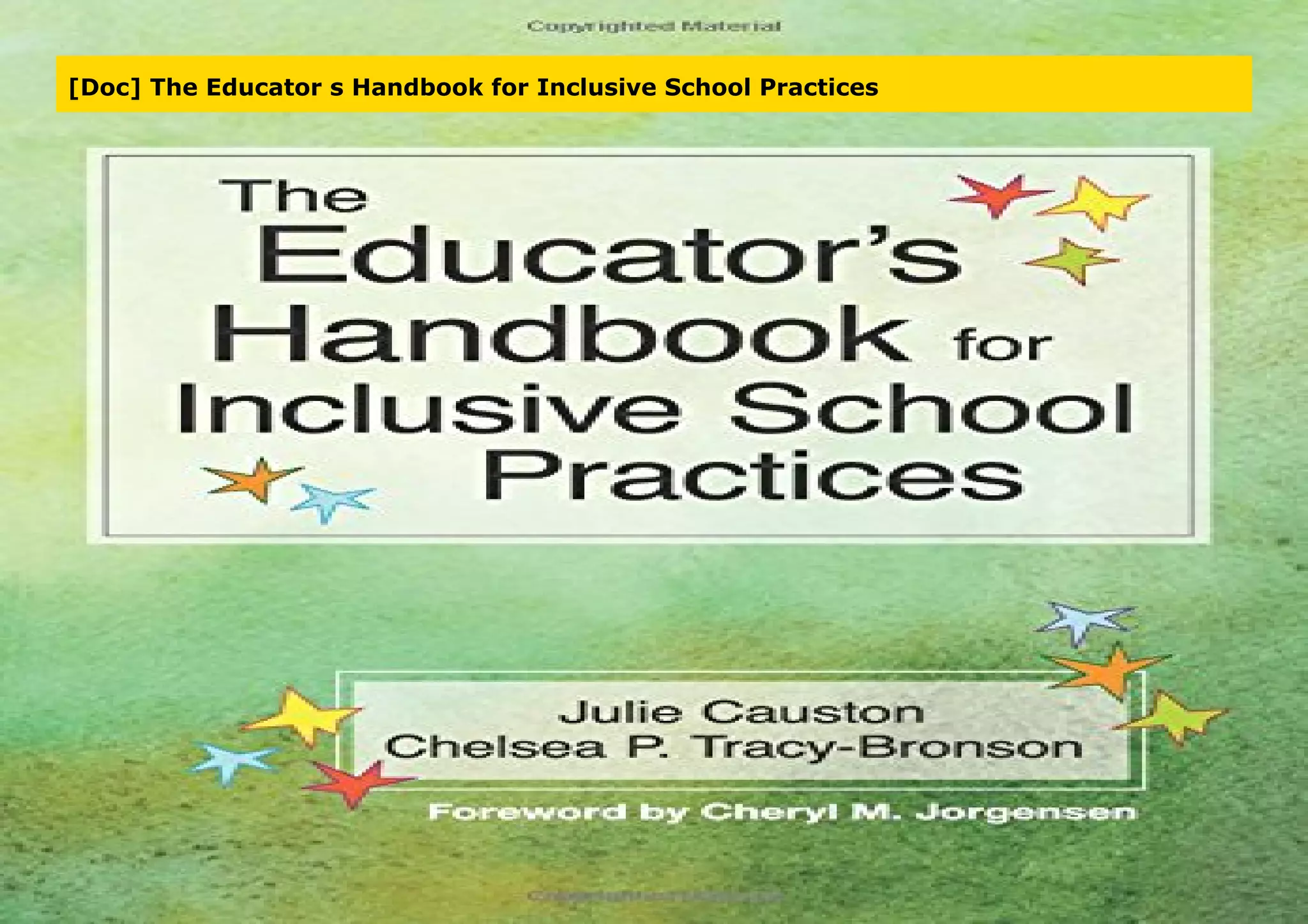 [Doc] The Educator s Handbook for Inclusive School Practices | PDF