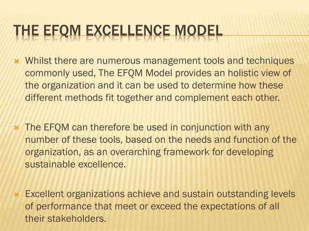 The efqm excellence model | PDF