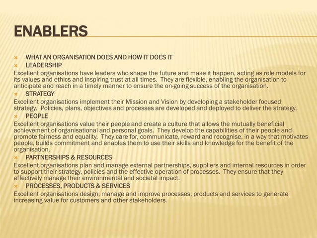 The efqm excellence model | PDF