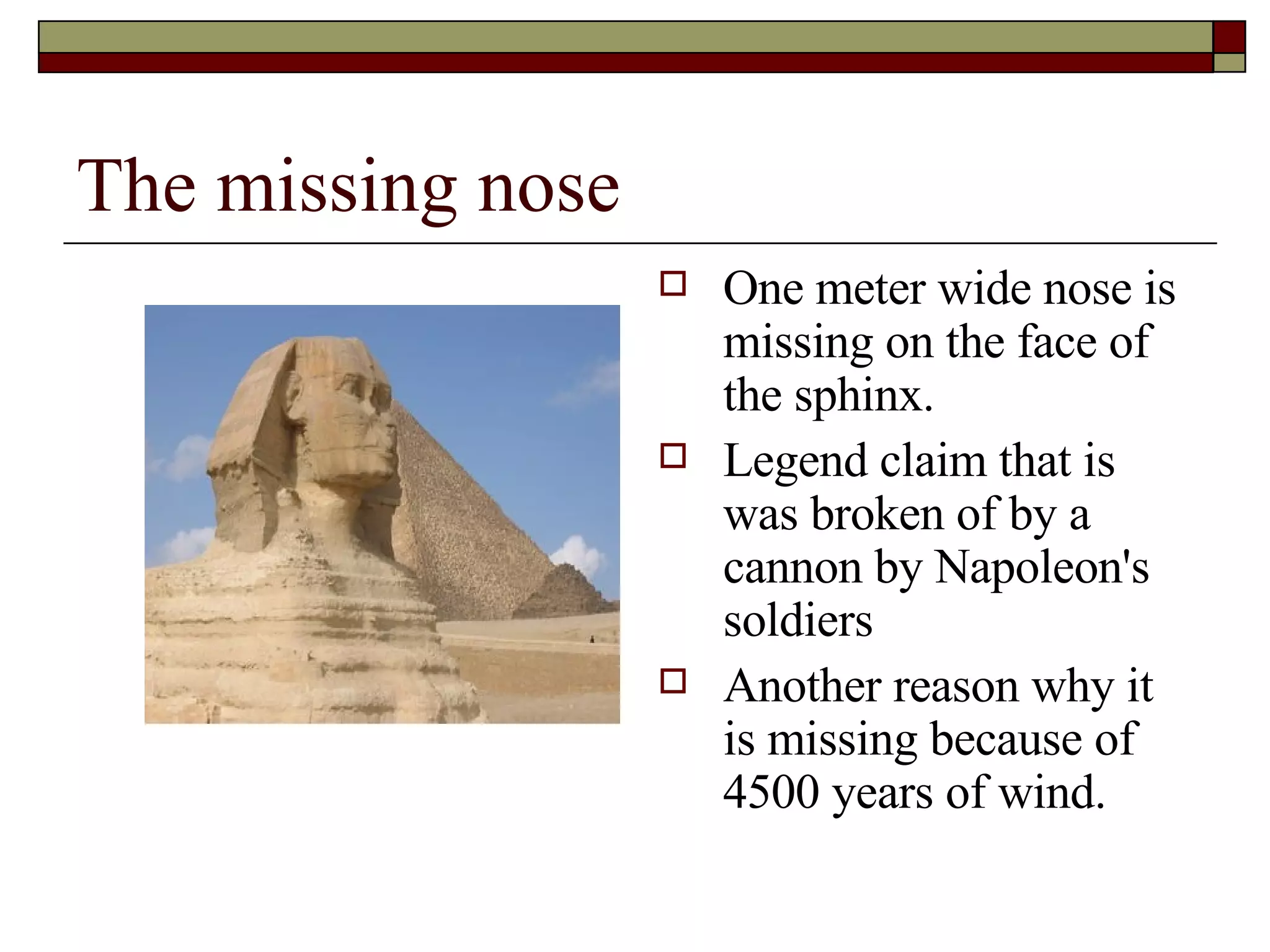 The Egyptian Sphinx | PPT | Geography | Science