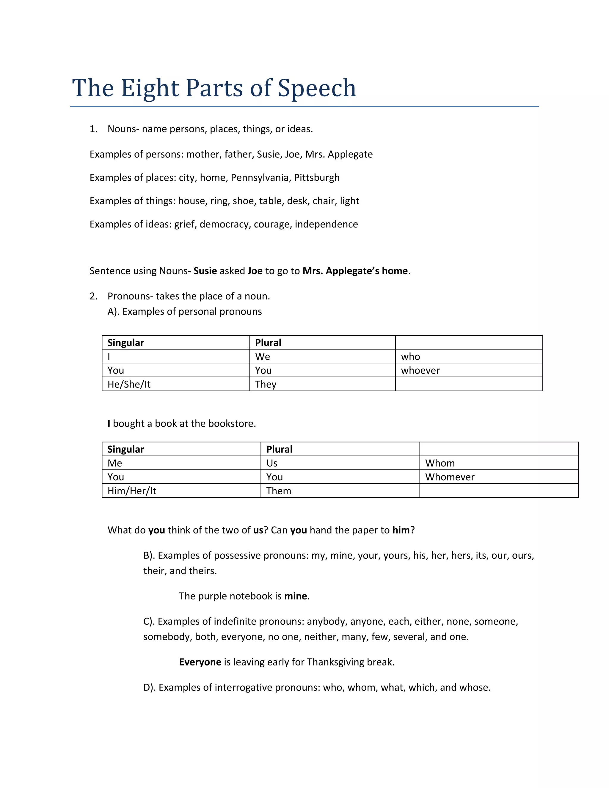 The eight-parts-of-speech | PDF