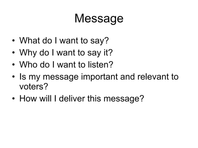 The election campaign strategy | PPT