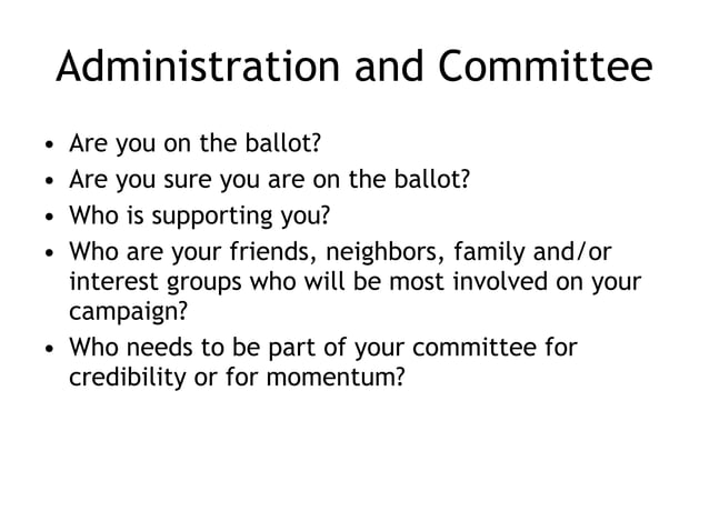 The election campaign strategy | PPT