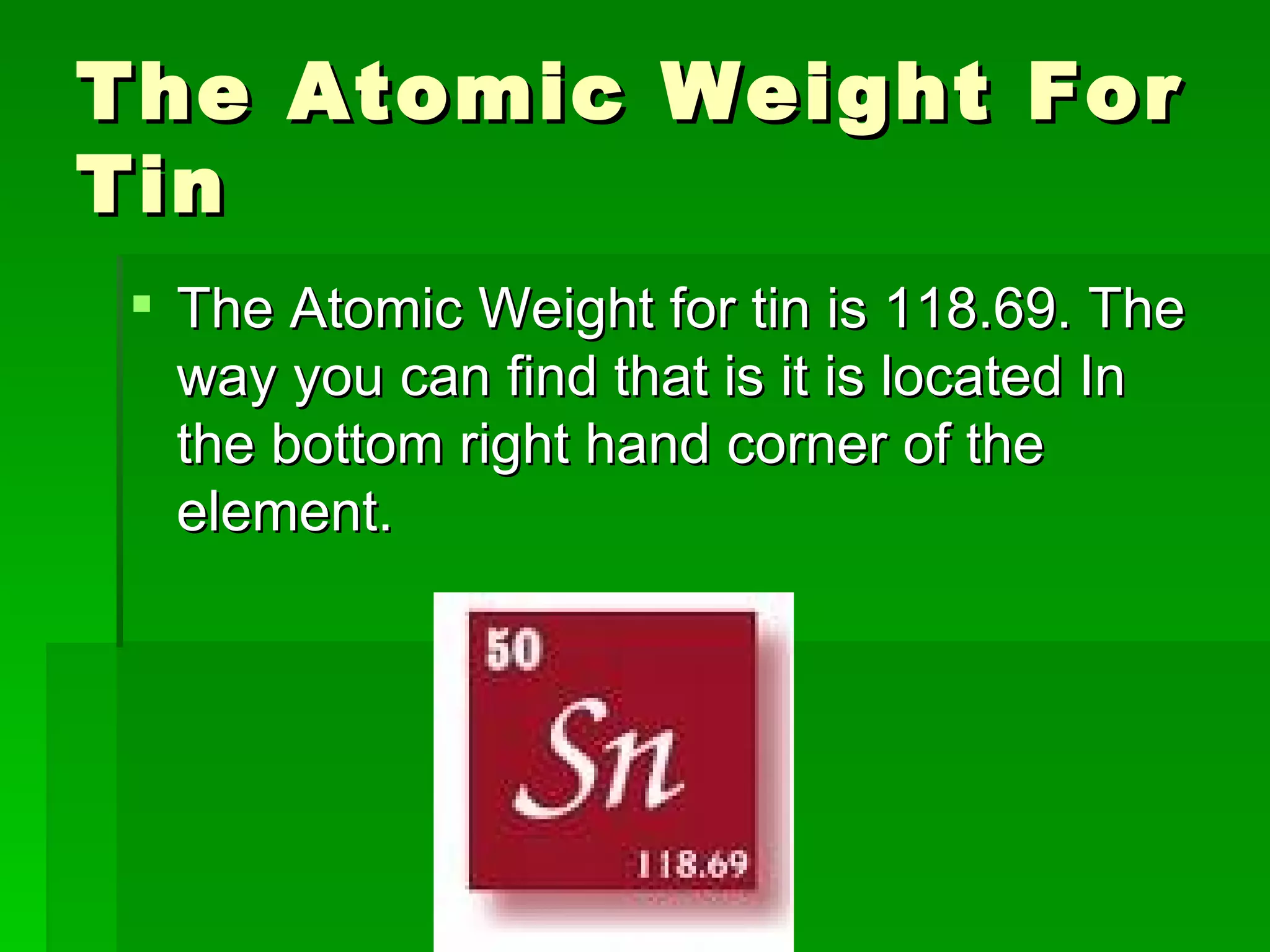 The Element (Tin) | PPT