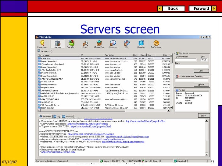 The eMule application of the eDonkey protocol