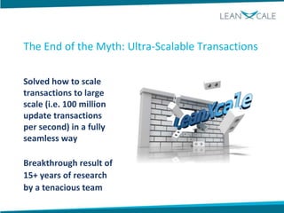 The End of a Myth: Ultra-Scalable Transactional Management | PPT