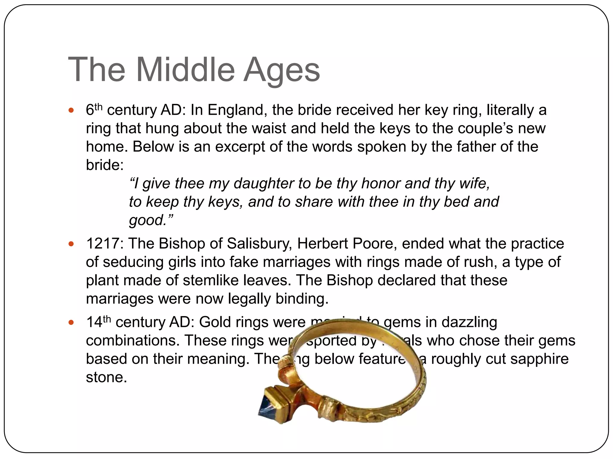 The History of the Engagement Ring | PPTX