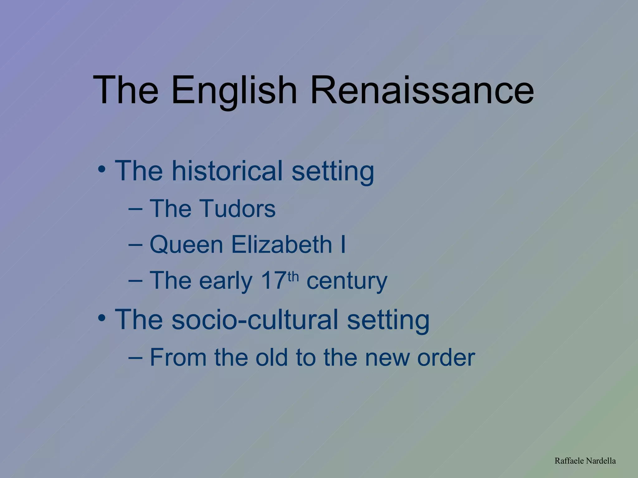 The English Renaissance | PPT