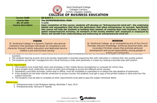 the-entrepreneurial-mind-syllabus 2025 detailed with activitydf | PDF