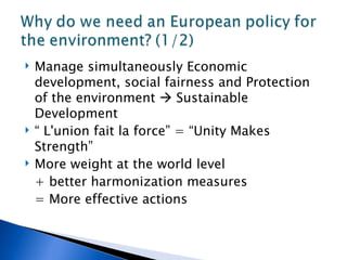 The Environmental Issue : Introduction to the European Union policy | PPT