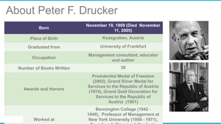 The Essential Drucker by Peter Drucker - Book Review | PPTX | Business ...