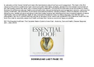 PDF_The Essential Hoof Book: The Complete Modern Guide to Horse Feet ...