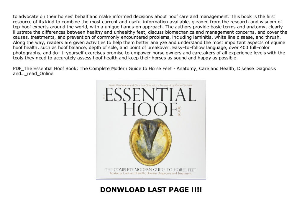 PDF_The Essential Hoof Book: The Complete Modern Guide to Horse Feet ...
