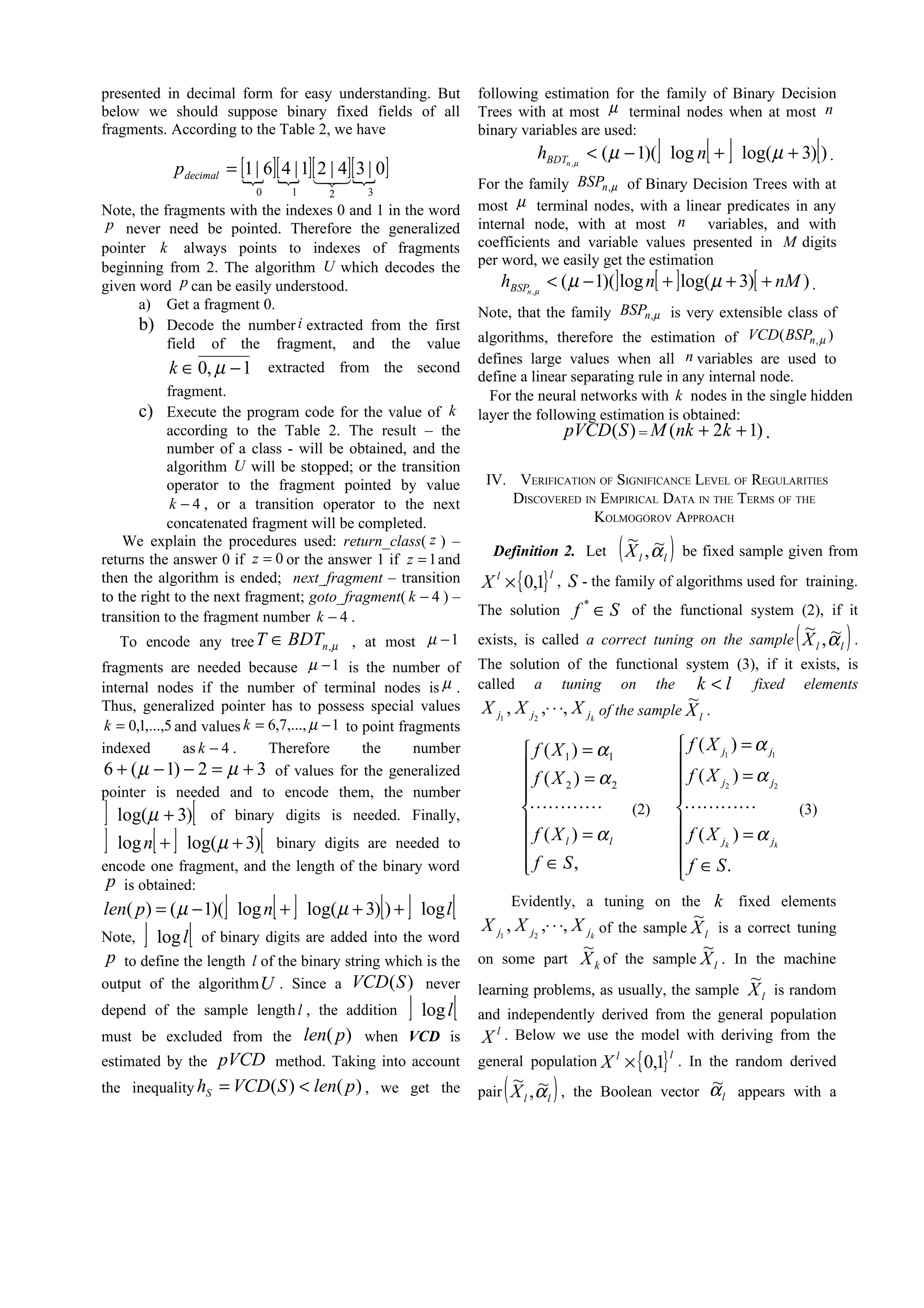 The Estimations Based On The Kolmogorov Complexity And Doc
