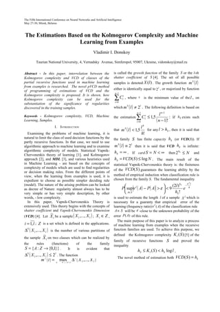 The Estimations Based on the Kolmogorov Complexity and ... | DOC