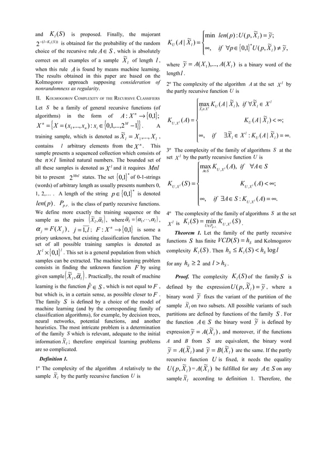 The Estimations Based on the Kolmogorov Complexity and ... | PDF
