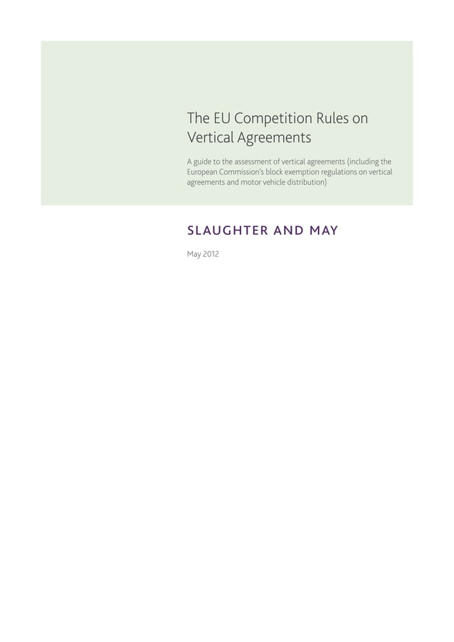 The eu-competition-rules-on-vertical-agreements | PDF