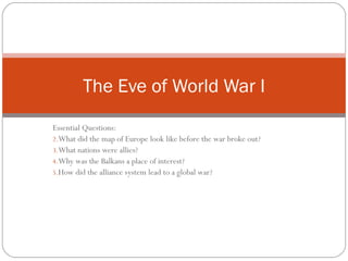 The Eve Of World War I | PPT