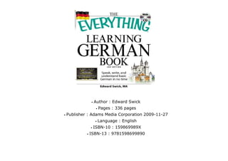 The Everything Learning German Book | PDF