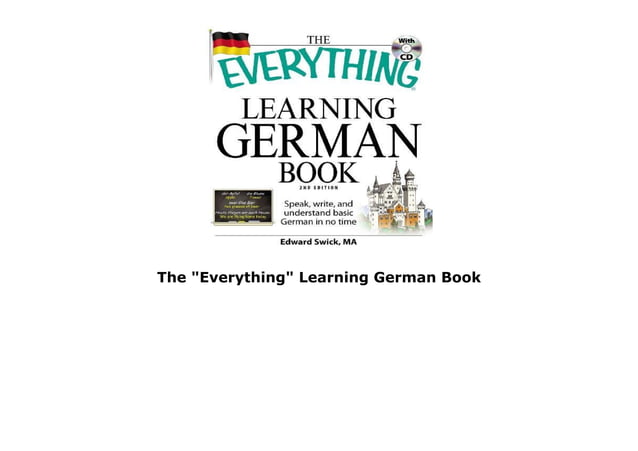 The Everything Learning German Book | PDF