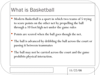 The Evolution Of Basketball | PPT