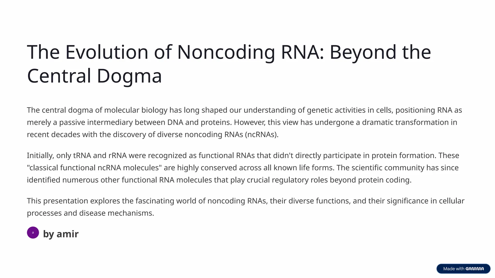 The-Evolution-of-Noncoding-RNA-Beyond-the-Central-Dogma.pptx