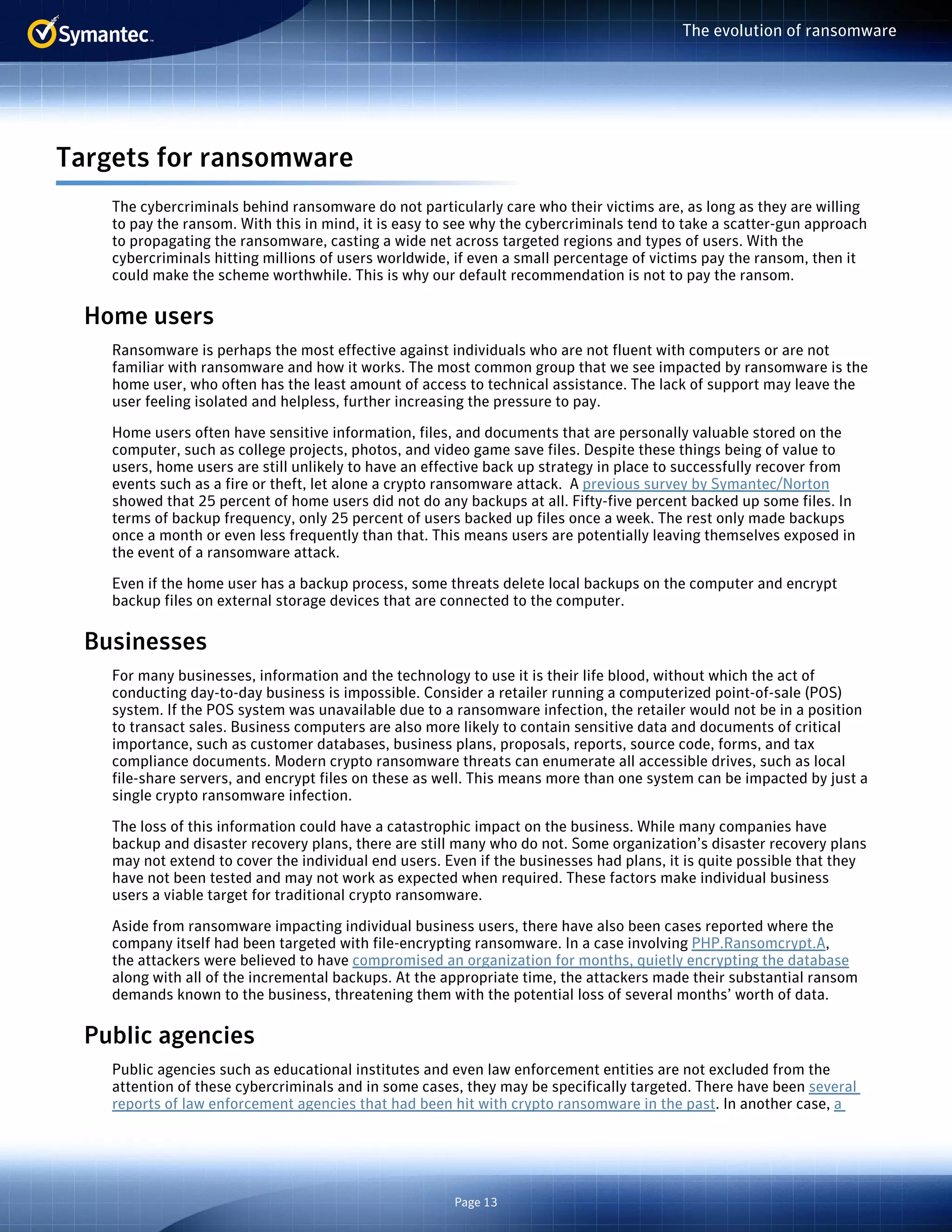 WHITE PAPER The Evolution of Ransomware | PDF | Information and Network ...
