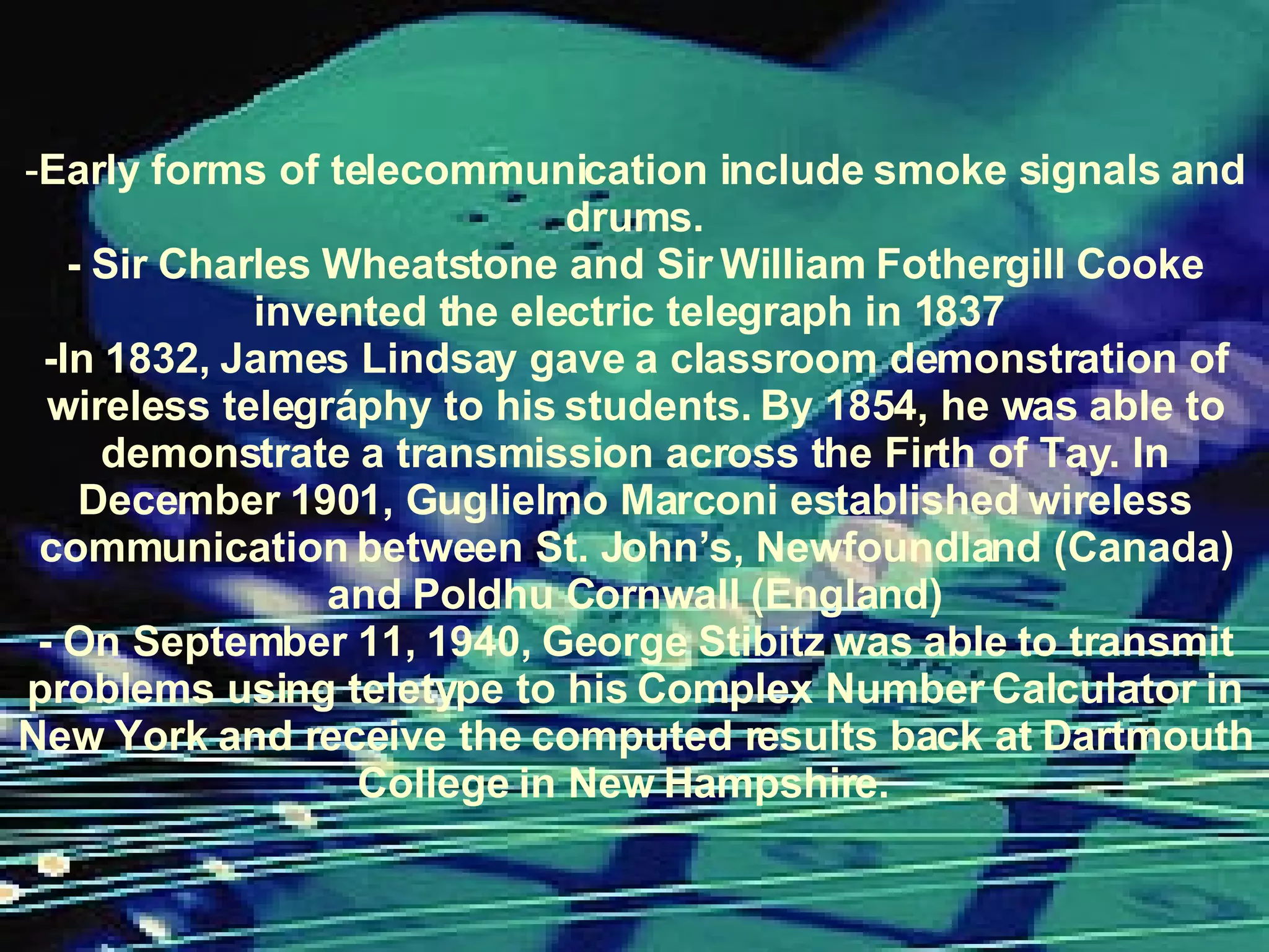 A brief history of Telecommunications By Tavo92 | PPT