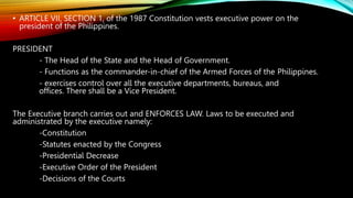The Executive Branch pptx | PPTX
