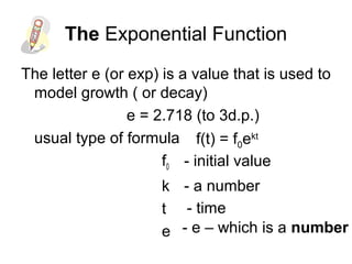 The exponential function | PPT