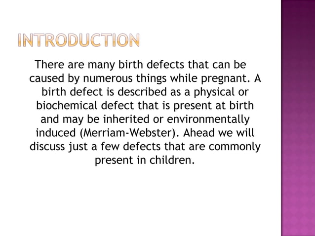 Birth Defects | PPT | Pregnancy | Reproductive Health