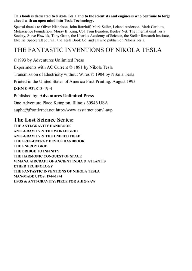 The fantastic-inventions-of-nikola-tesla | PDF | Physics | Science