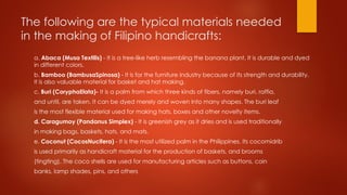 The-Filipino-Art-and-Crafts - ART APPRECIATION | PPTX