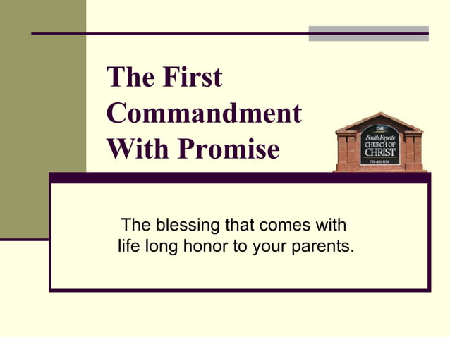 The First Commandment With Promise | PPT