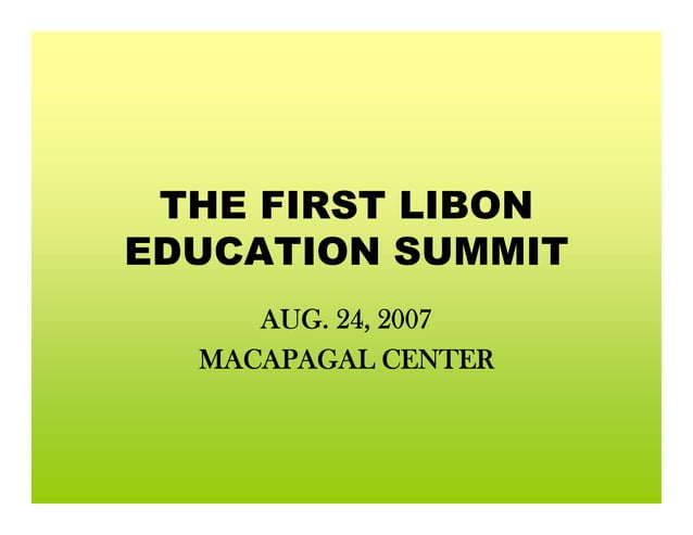 The First Libon Education Summit | PPT