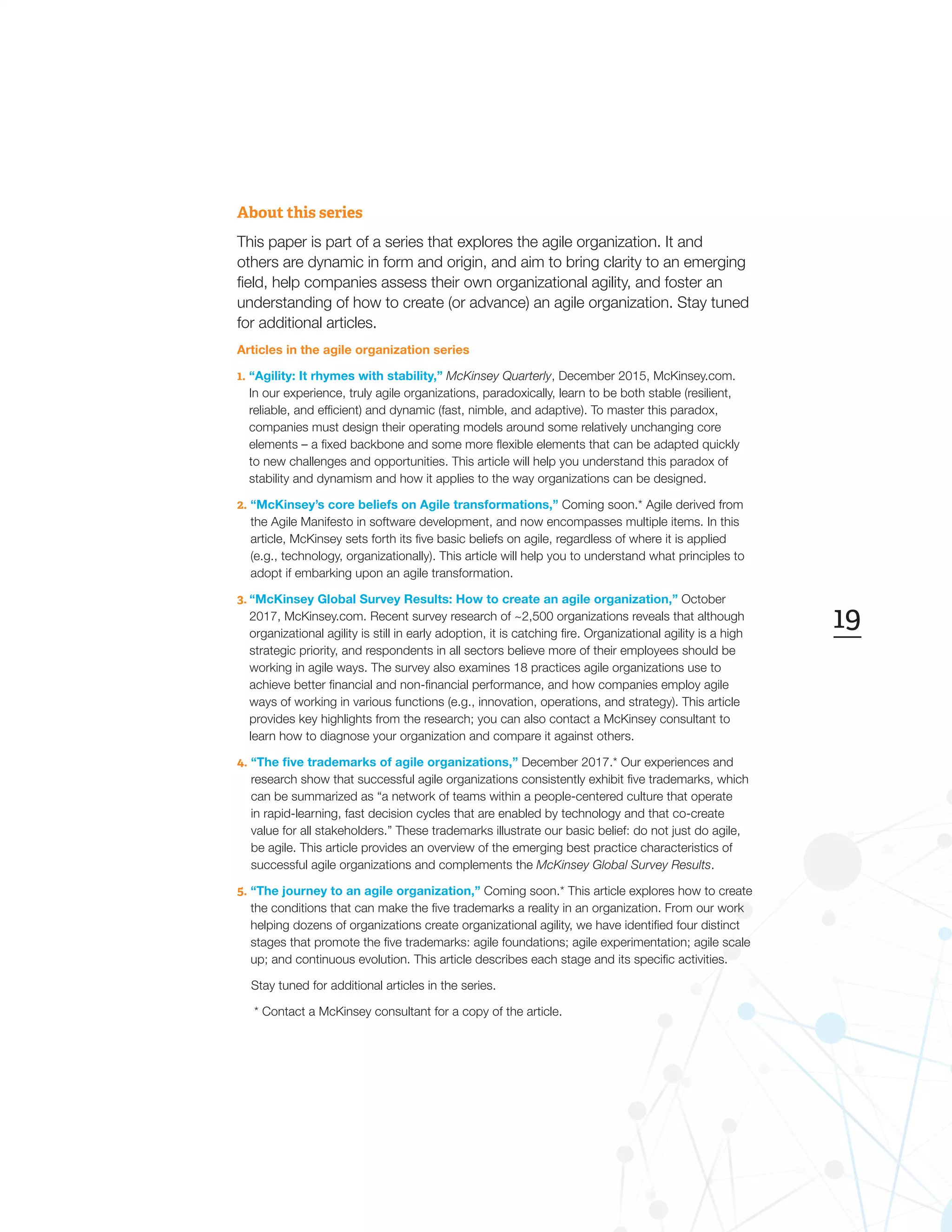 The Five Trademarks of Agile Organizations | PDF