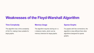 Potential Uses of the Floyd-Warshall Algorithm as appropriate | PPT