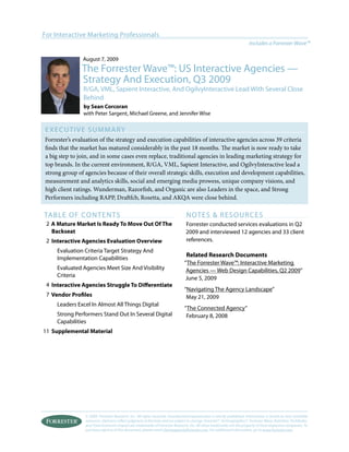 The Forrester Wave Us Interactive Agencies Strategy And Execution Q3 ...