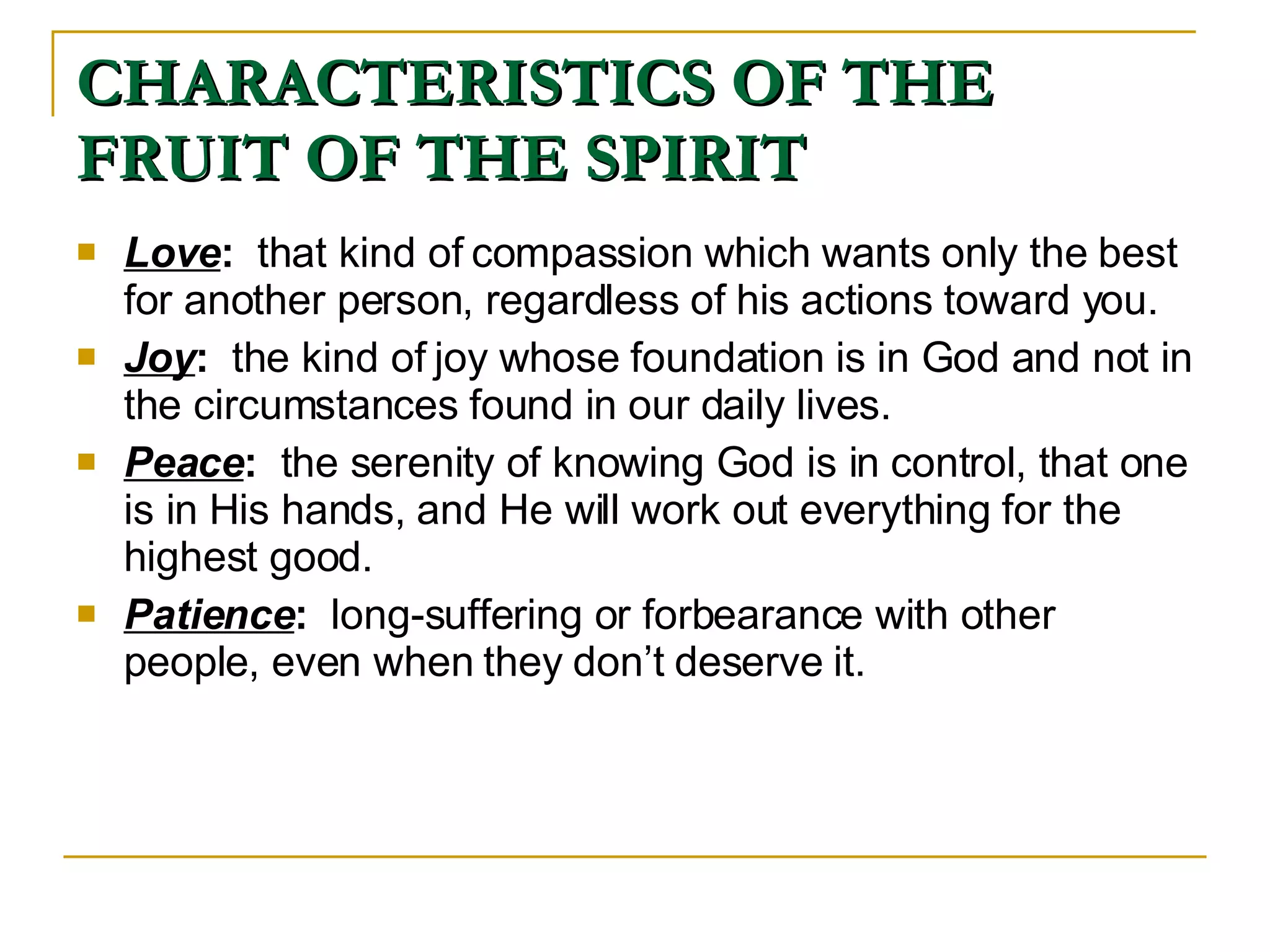 The Fruits And Gifts Of The Holy Spirit | PPT