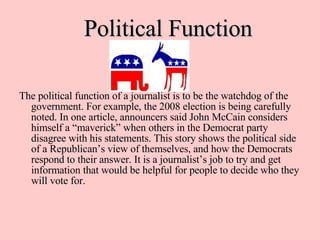 The Functions Of A Journalist | PPT