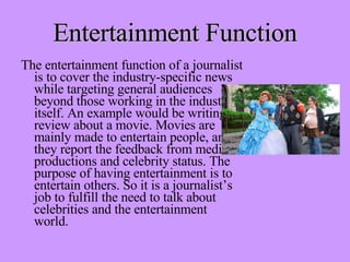 The Functions Of A Journalist | PPT