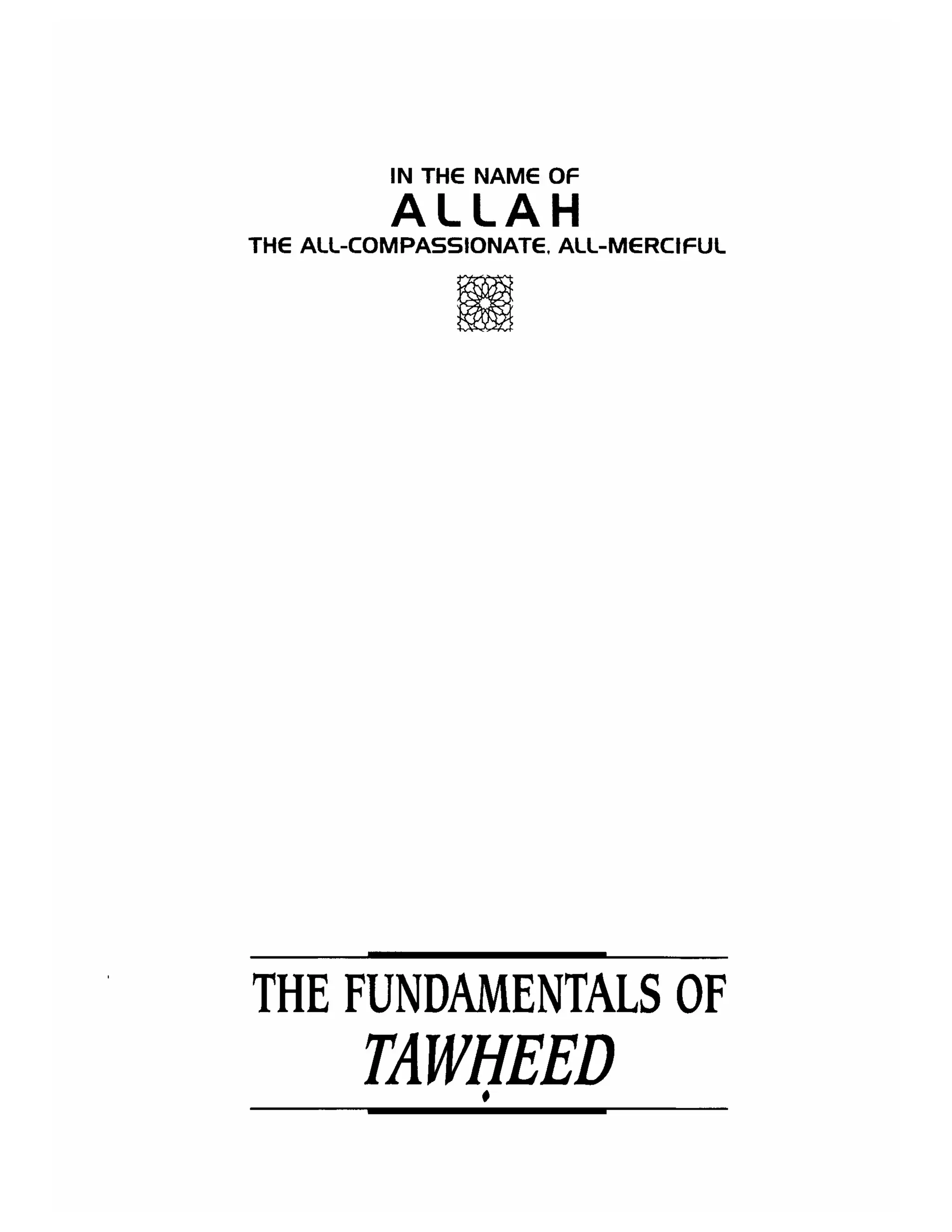 The fundamentals-of-tawheed-islamic-monotheism | PDF