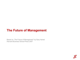 The Future Of Management Hay | PPT