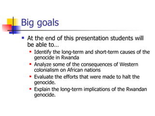 The Genocide In Rwanda | PPT