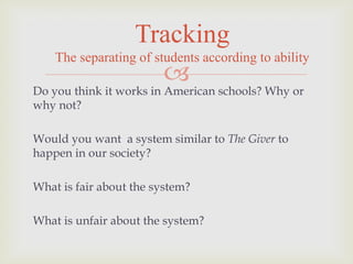 The Giver Novel Questions, Quizzes, and Activities | PPTX