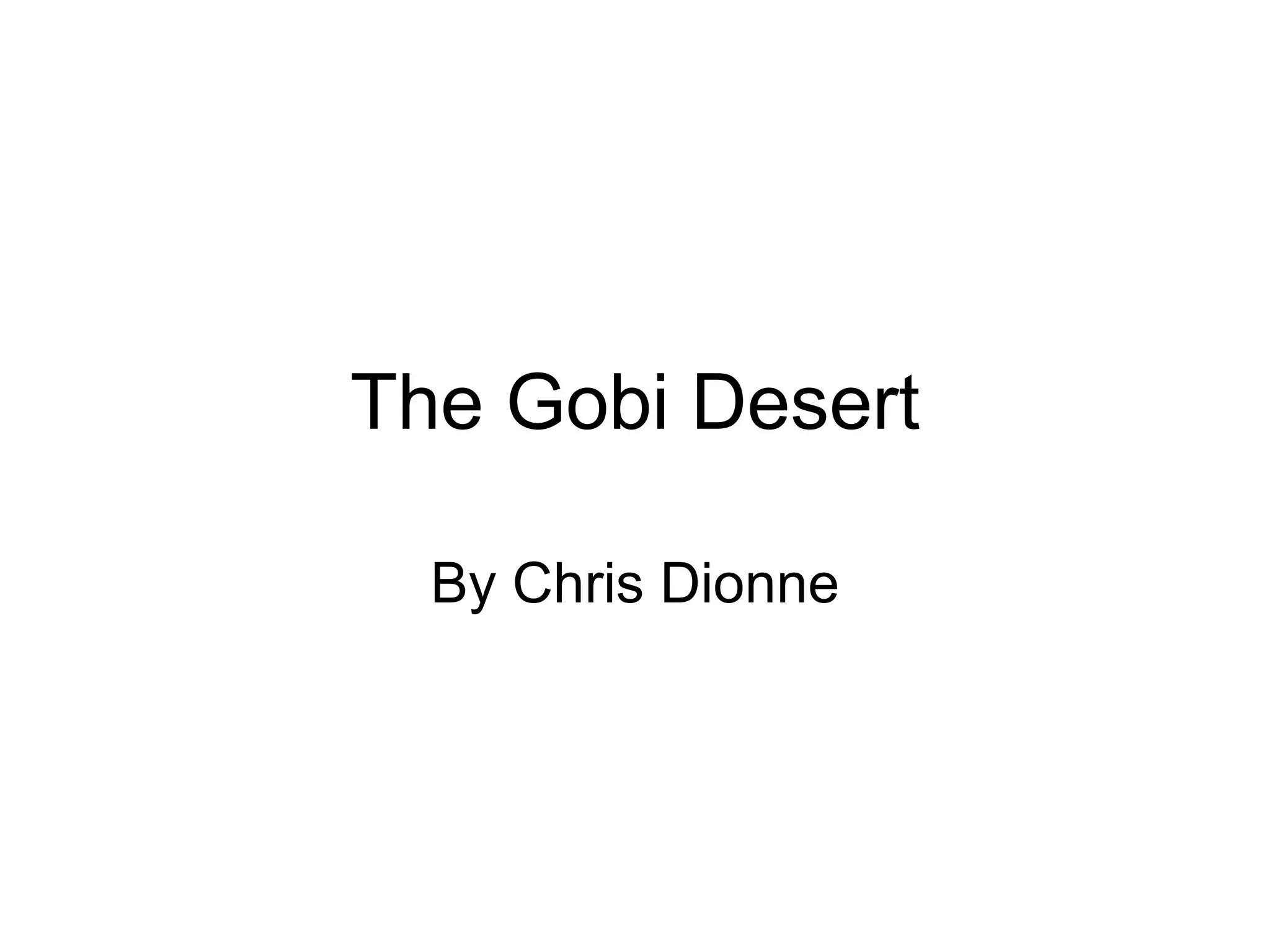 The Gobi Desert | PPT