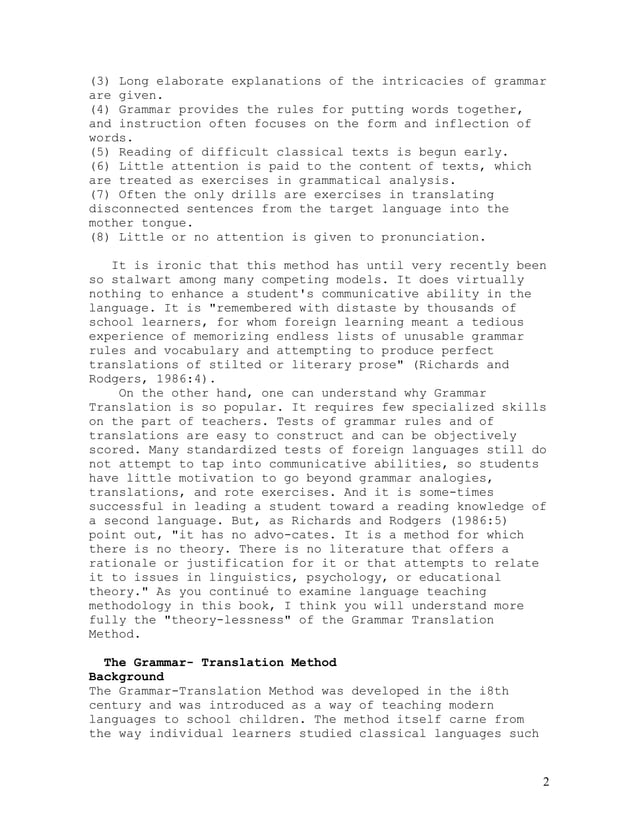 The Grammar Translation Method.Doc .Task M T P. | PDF