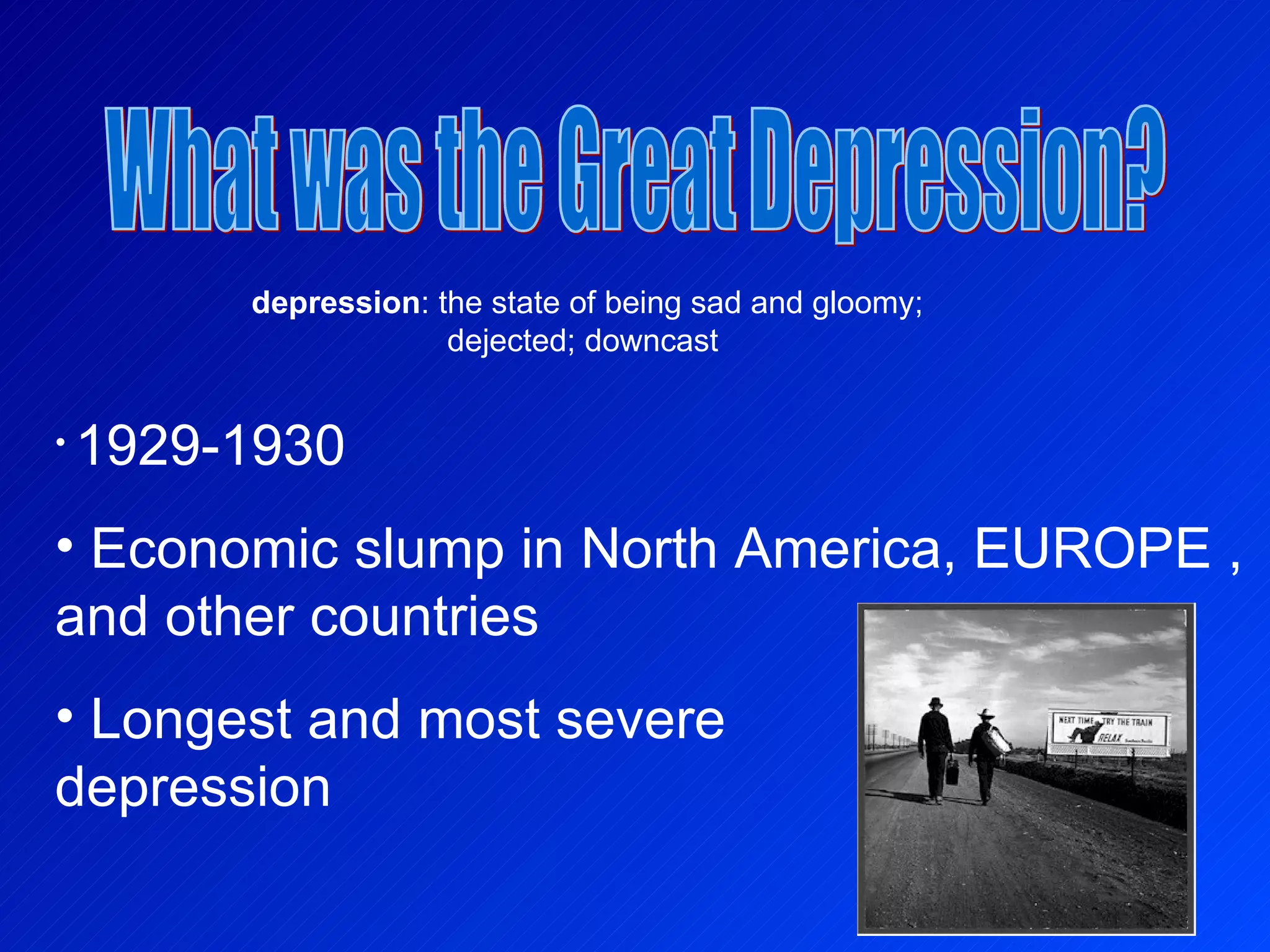 The Great Depression | PPT | Financial Crisis | Economy
