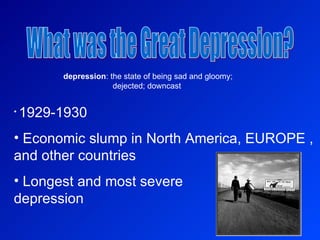 The Great Depression | PPT | Financial Crisis | Economy